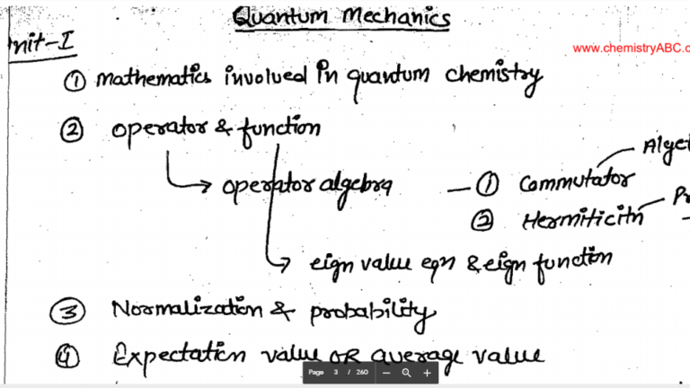Quantum Chemistry HandWritten Notes Pdf | ChemistryABC.com